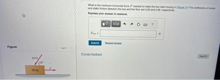 Solved What is the minimum horizontal force F neoded to make | Chegg.com