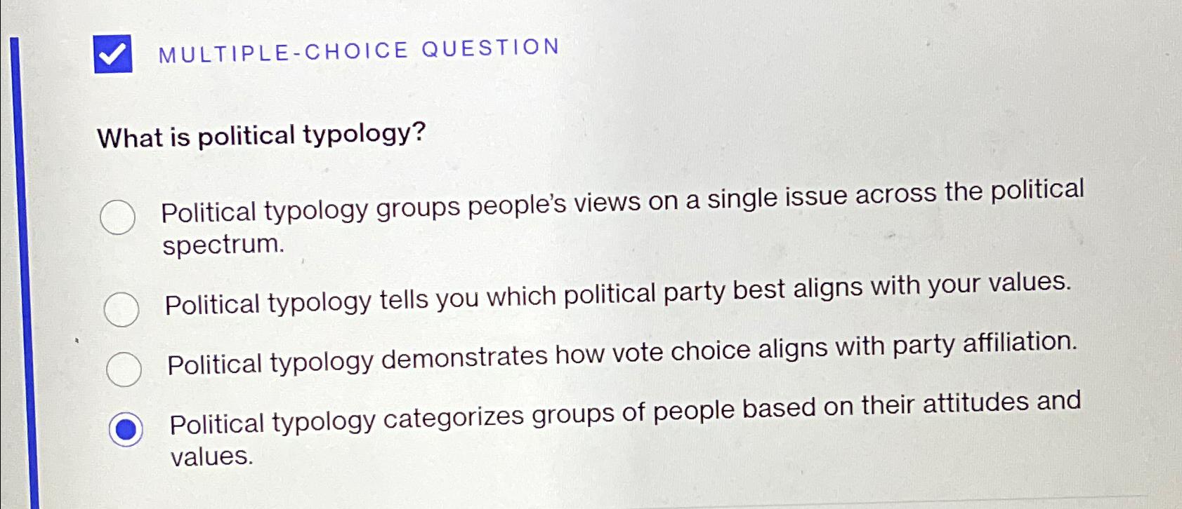 Solved MULTIPLE-CHOICE QUESTIONWhat is political | Chegg.com