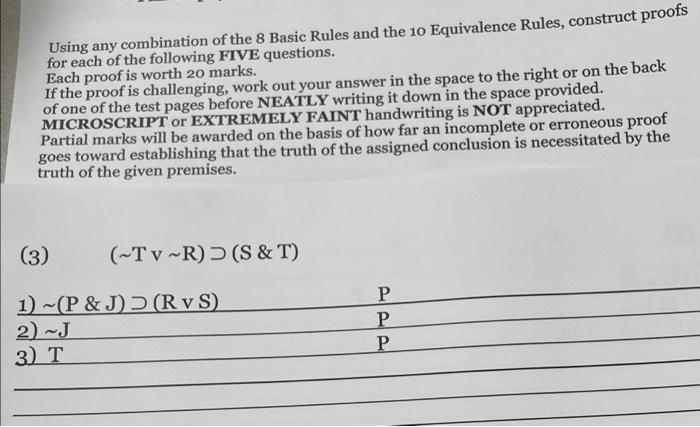 Using any combination of the 8 Basic Rules and the 10 | Chegg.com