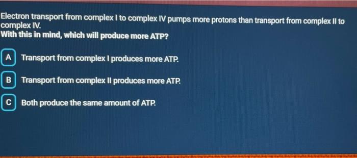 Solved Electron transport from complex I to complex IV pumps | Chegg.com