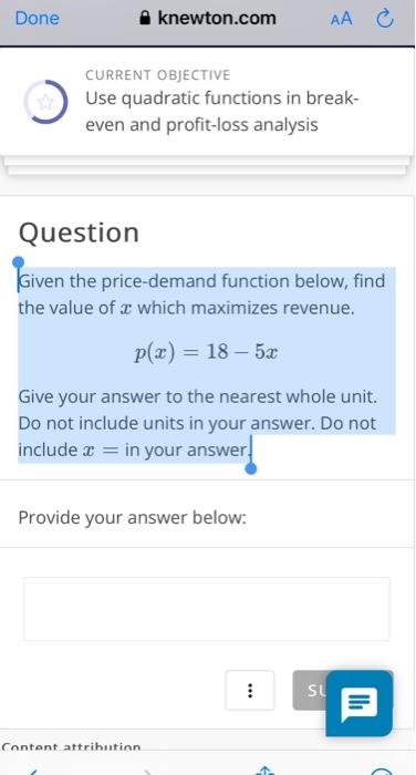 Solved Current Objective Use Quadratic Functions In