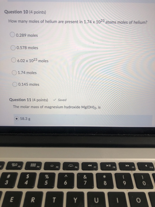 Solved Question 10 (4 points) How many moles of helium are | Chegg.com
