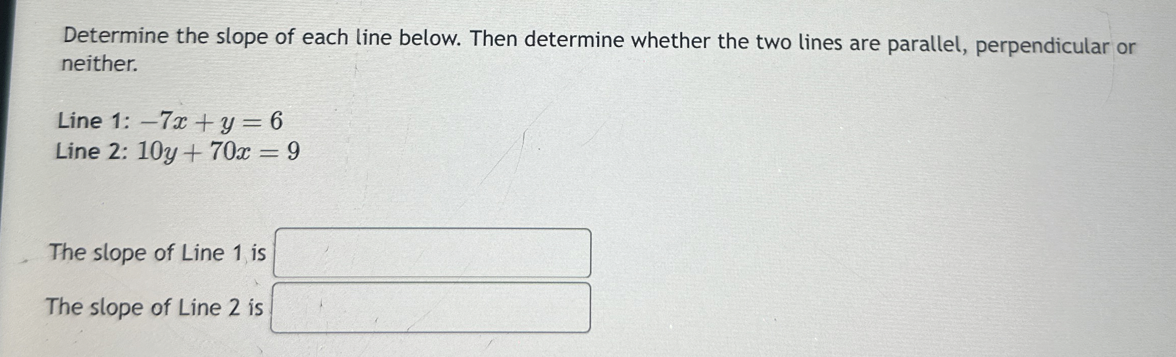 Determine the slope of each line below. Then | Chegg.com