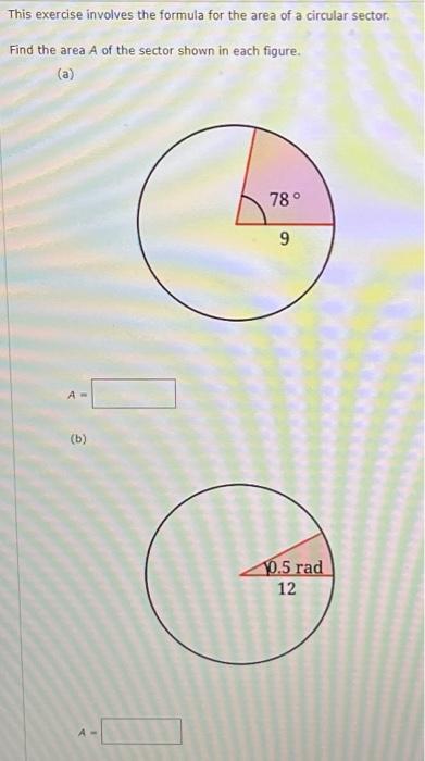 Solved This exercise involves the formula for the area of a | Chegg.com