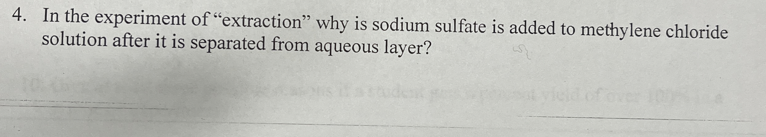 Solved In the experiment of "extraction" why is sodium | Chegg.com