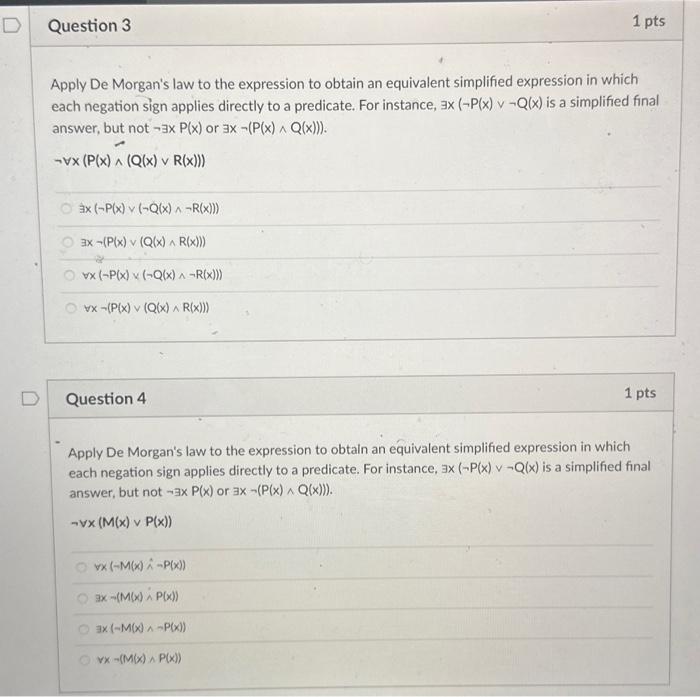 Solved Apply De Morgan's law to the expression to obtain an | Chegg.com
