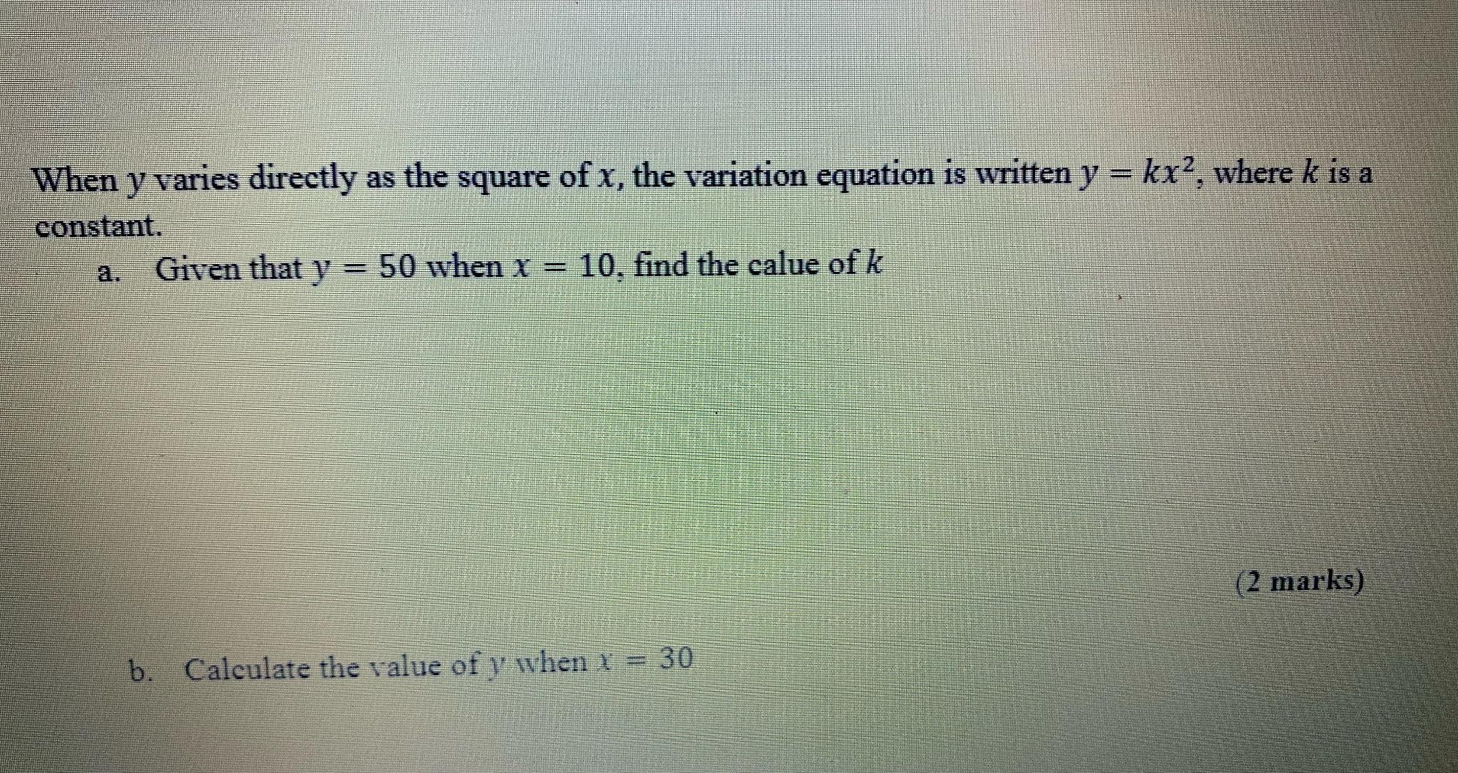 Solved Help please When y varies directly as the square of | Chegg.com