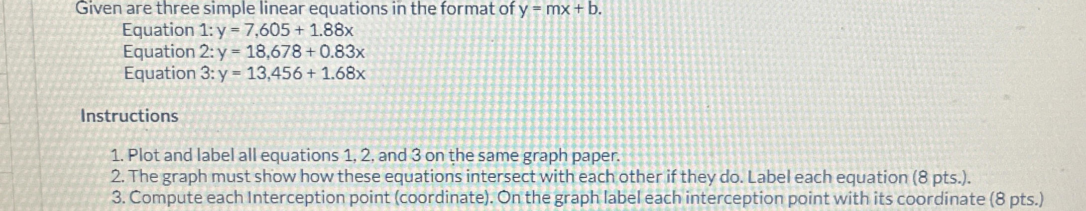 Solved Given are three simple linear equations in the format | Chegg.com