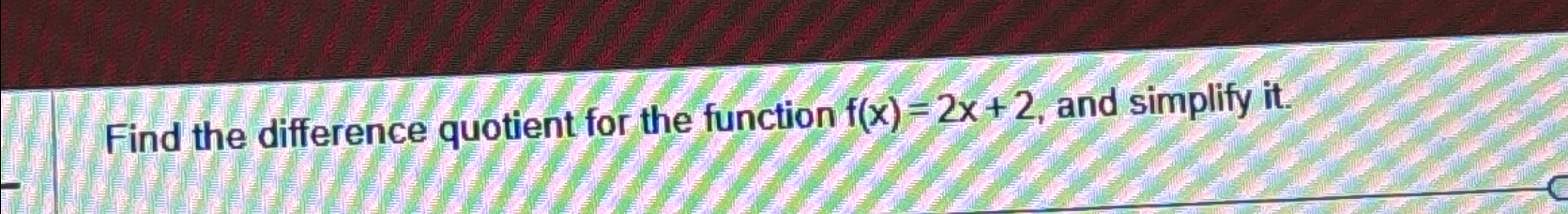 Solved Find the difference quotient for the function | Chegg.com