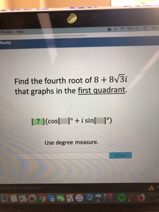 Solved Window Help 89%(%) Mo Acellus Learning System Roots | Chegg.com