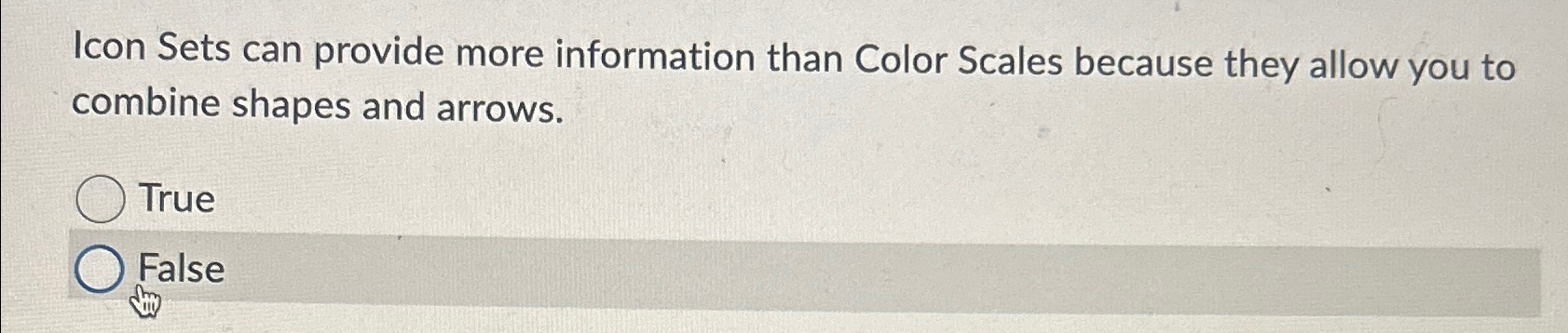 Solved Icon Sets can provide more information than Color | Chegg.com