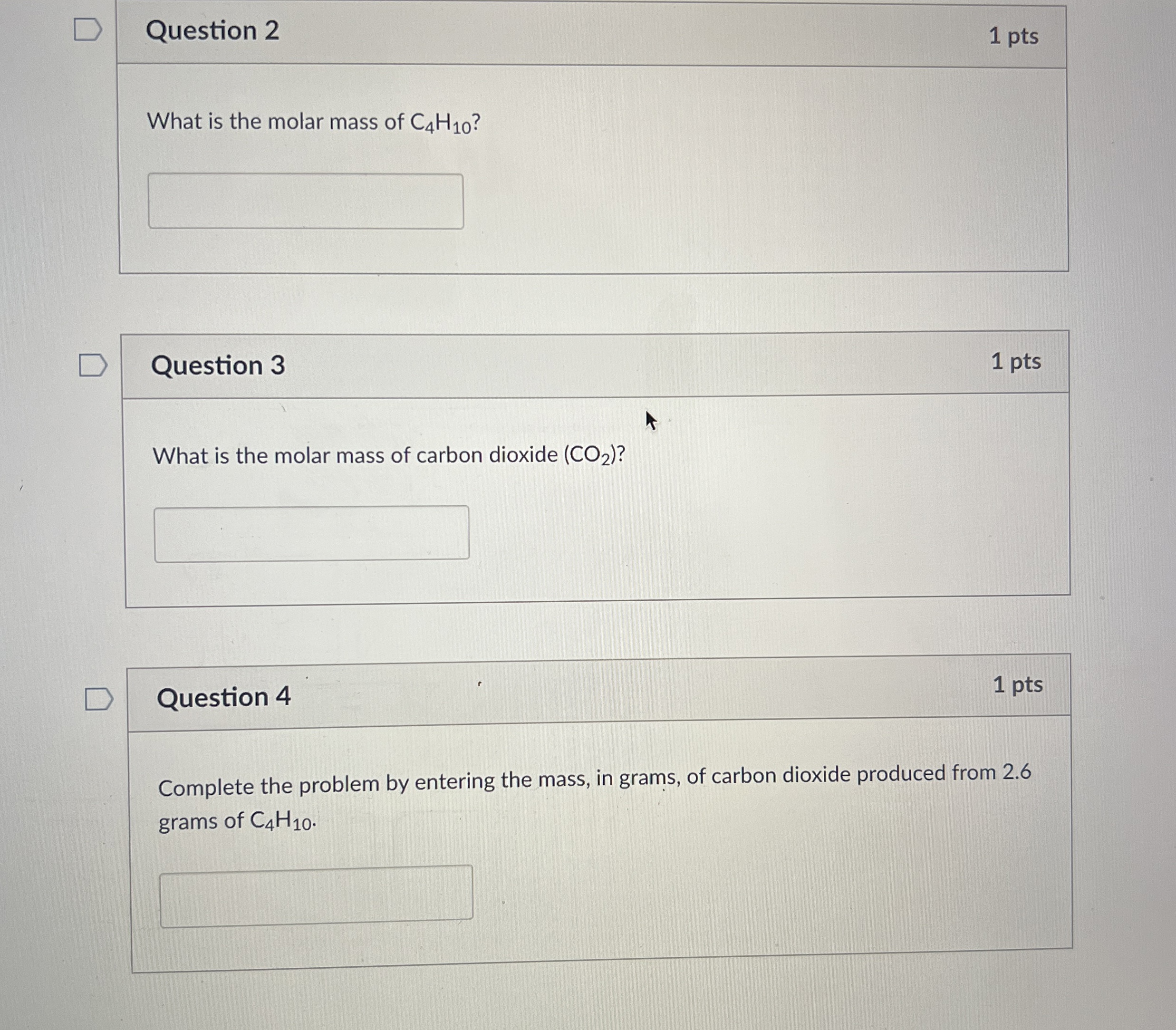 Solved Question 2What is the molar mass of C4H10 ?Question | Chegg.com