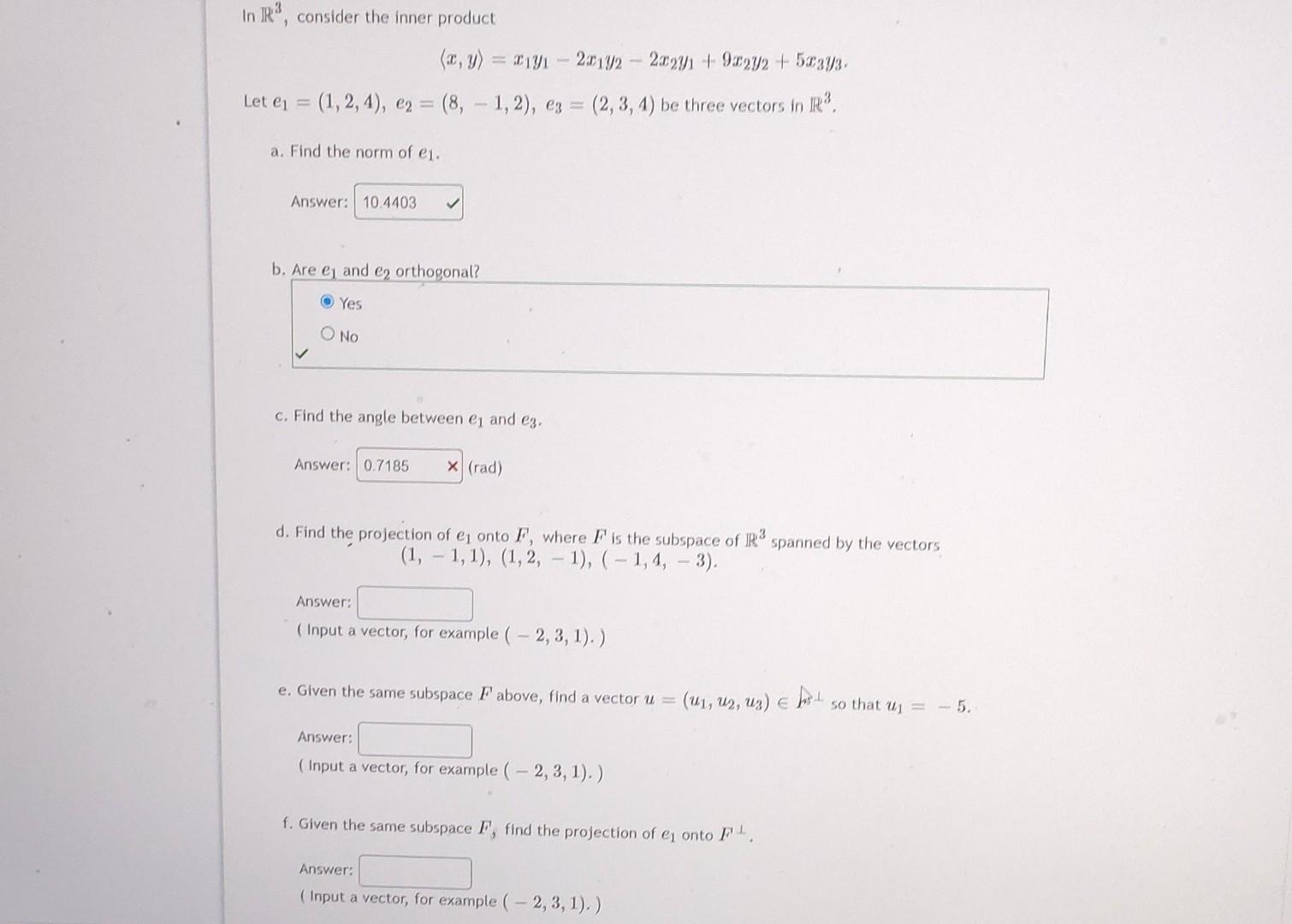 Solved In R3, consider the inner product | Chegg.com