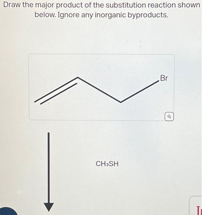 Solved Draw the major product of the substitution reaction | Chegg.com