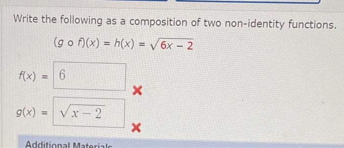 Solved Write the following as a composition of two | Chegg.com