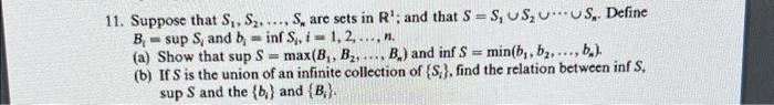 Solved Suppose that S1,S2,…,Sn are sets in R1; and that | Chegg.com