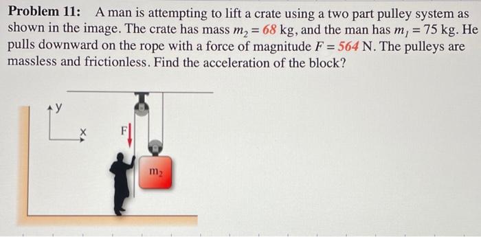 Solved finding acceleration using a pulley system given | Chegg.com