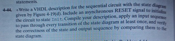 Solved 4-44. + ﻿Write a VHDL description for the sequential | Chegg.com