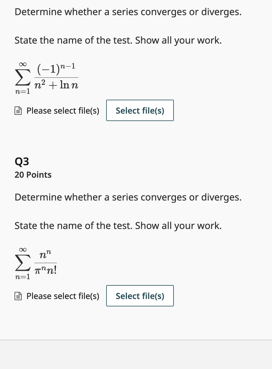 Solved Determine whether a series converges or | Chegg.com