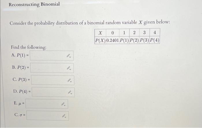 Solved Reconstructing Binomial Consider the probability | Chegg.com
