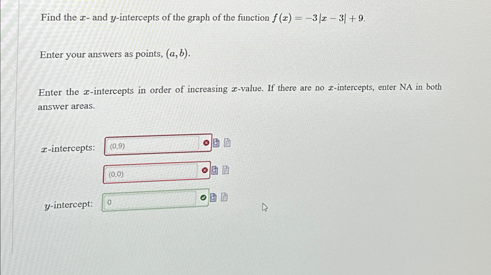 Solved Find the x - ﻿and y-intercepts of the graph of the | Chegg.com