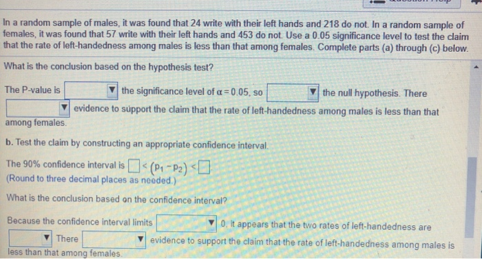 Solved In a random sample of males, it was found that 24 | Chegg.com