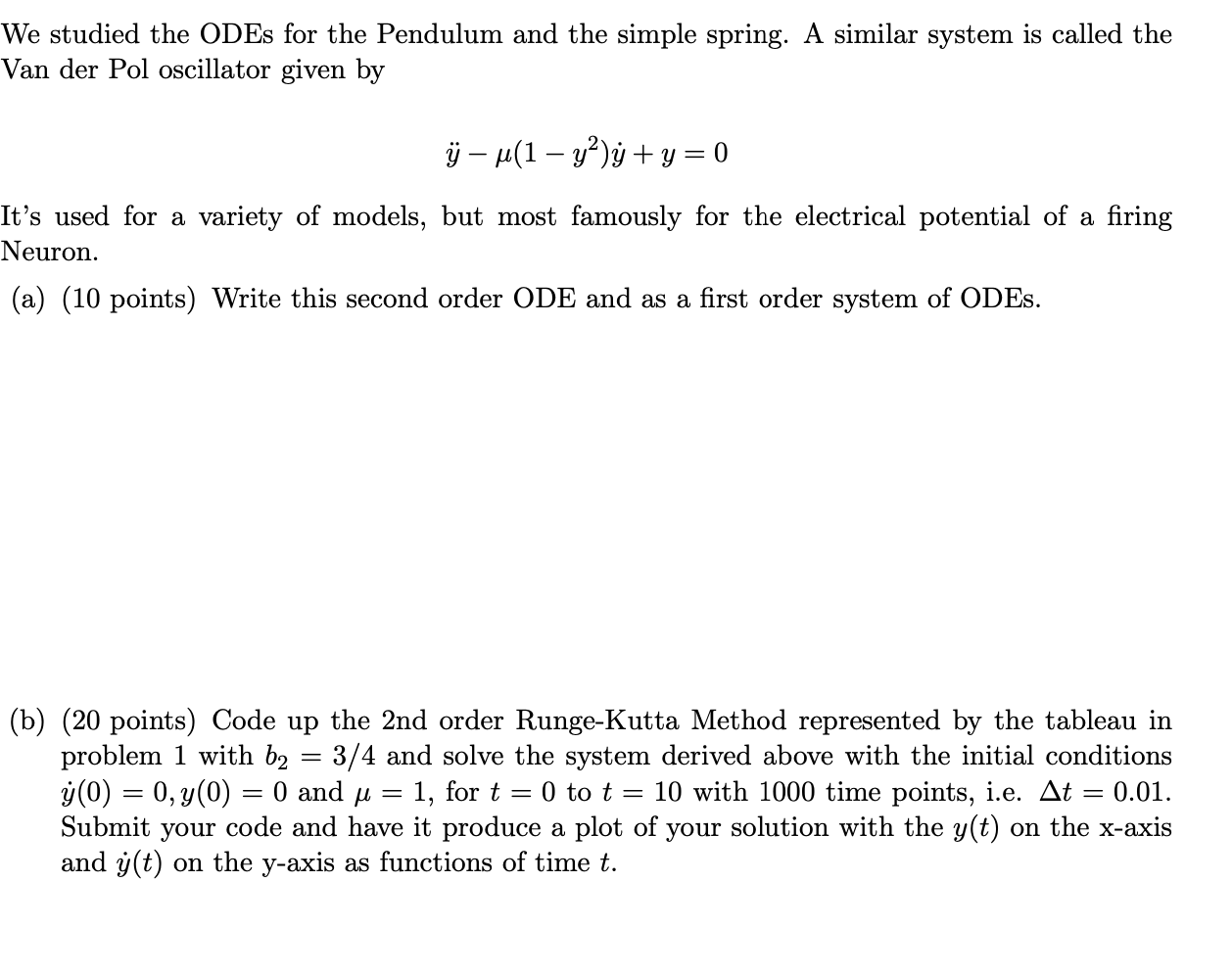 Solved We studied the ODEs for the Pendulum and the simple | Chegg.com