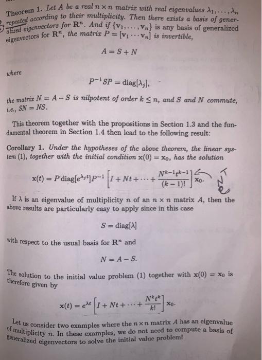 Solved Theorem 1. Let A be a real nxn matrix with real | Chegg.com