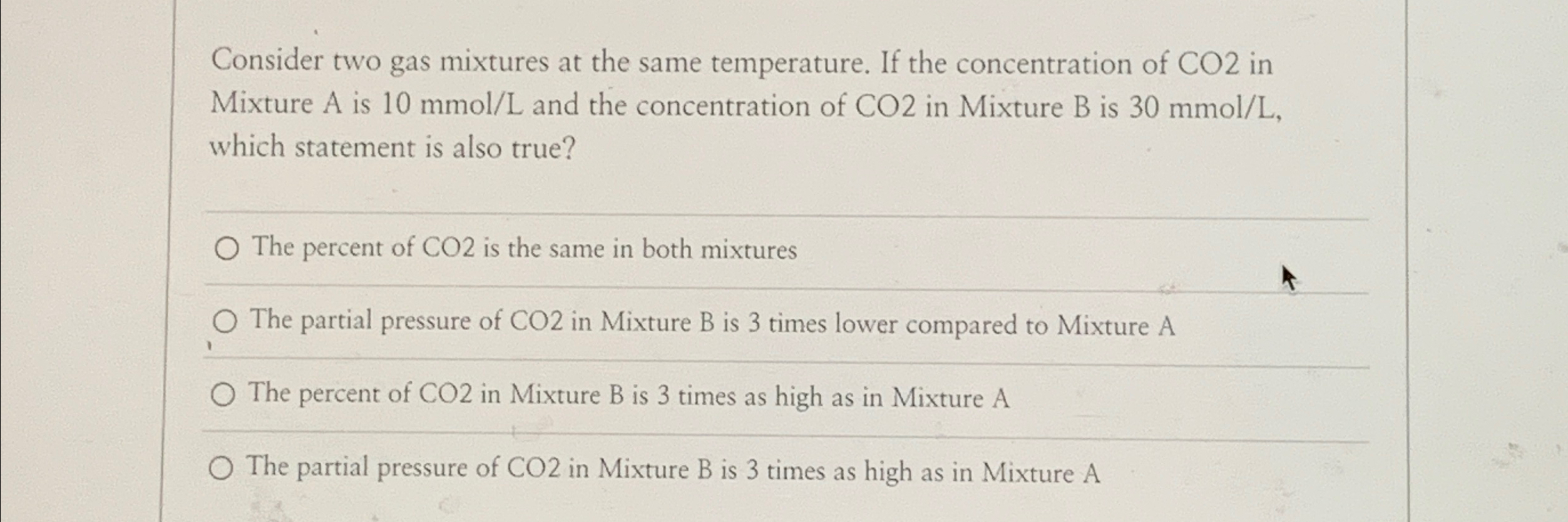 Solved Consider two gas mixtures at the same temperature. If | Chegg.com
