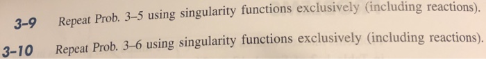 Solved 3-9 Repeat Prob. 3-5 using singularity functions | Chegg.com