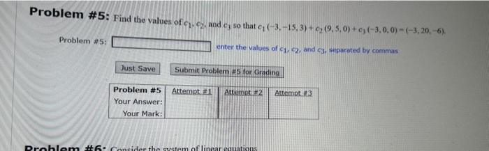 Solved roblem \#5: Find the values of c1,c2. and c3 so that | Chegg.com