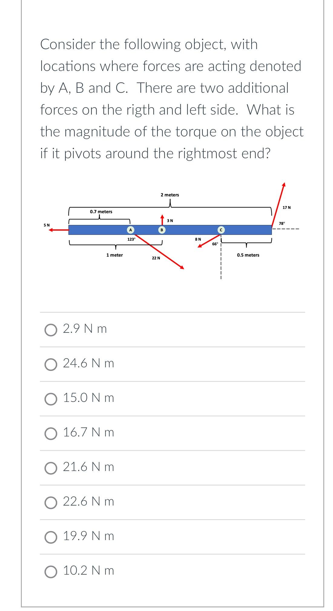 Solved Consider the following object, with locations where | Chegg.com