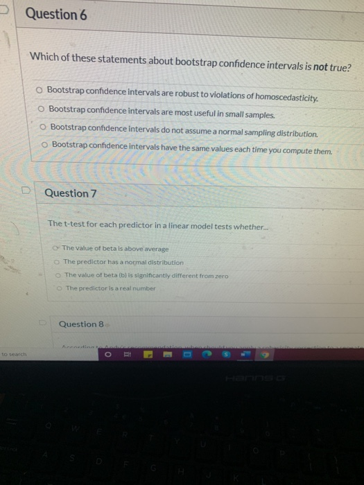 Solved Question 6 Which of these statements about bootstrap | Chegg.com