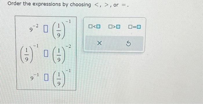 Solved Order the expressions by choosing , , or =. | Chegg.com