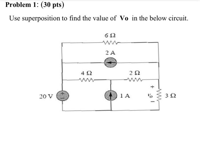 Solved Use superposition to find the value of Vo in the | Chegg.com