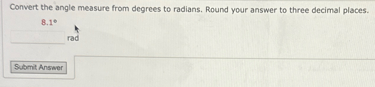 Solved Convert the angle measure from degrees to radians. | Chegg.com