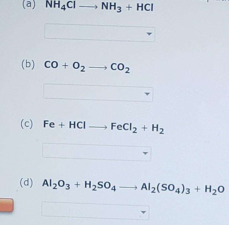 Solved The Following Are Unbalanced Equations They Show The