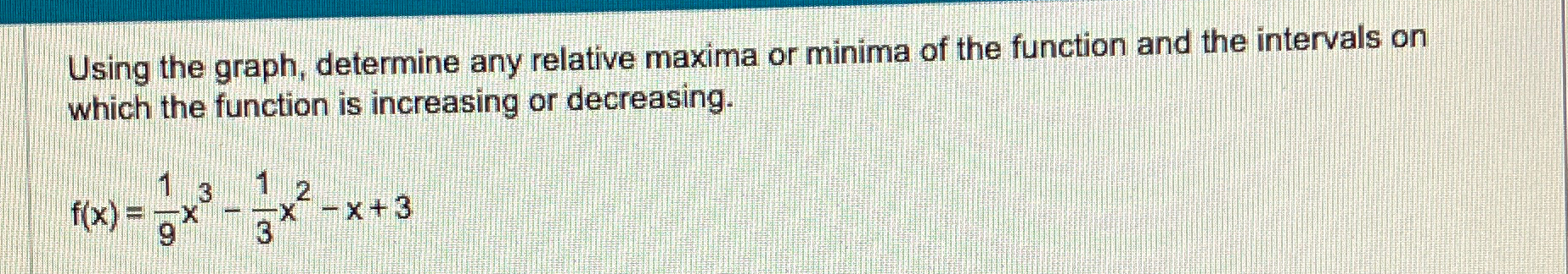 Solved Using the graph, determine any relative maxima or | Chegg.com