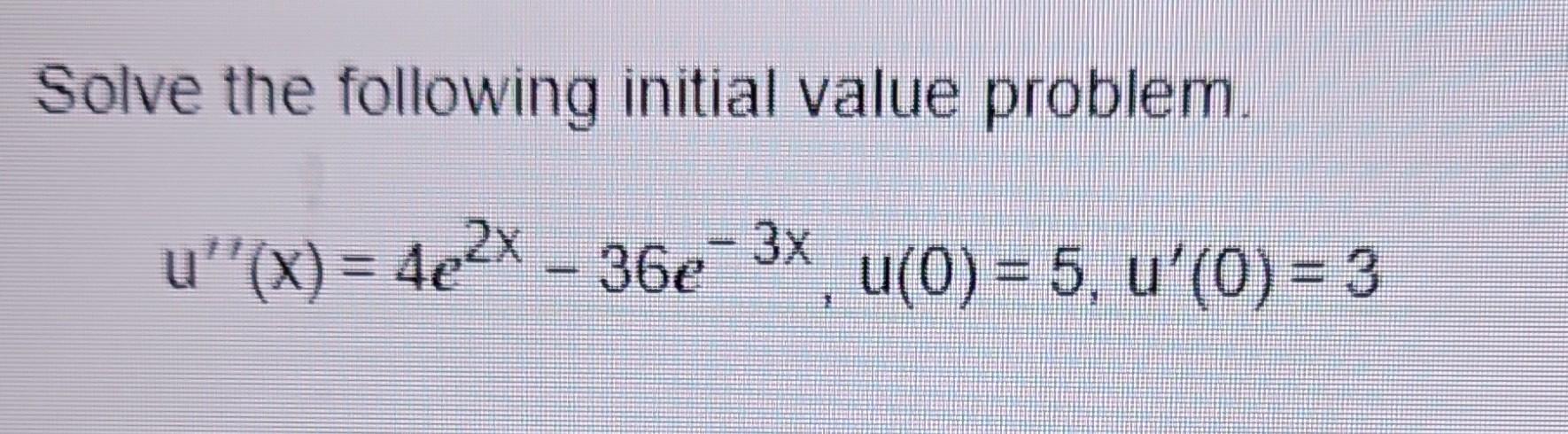 Solved Solve the following initial value problem. | Chegg.com
