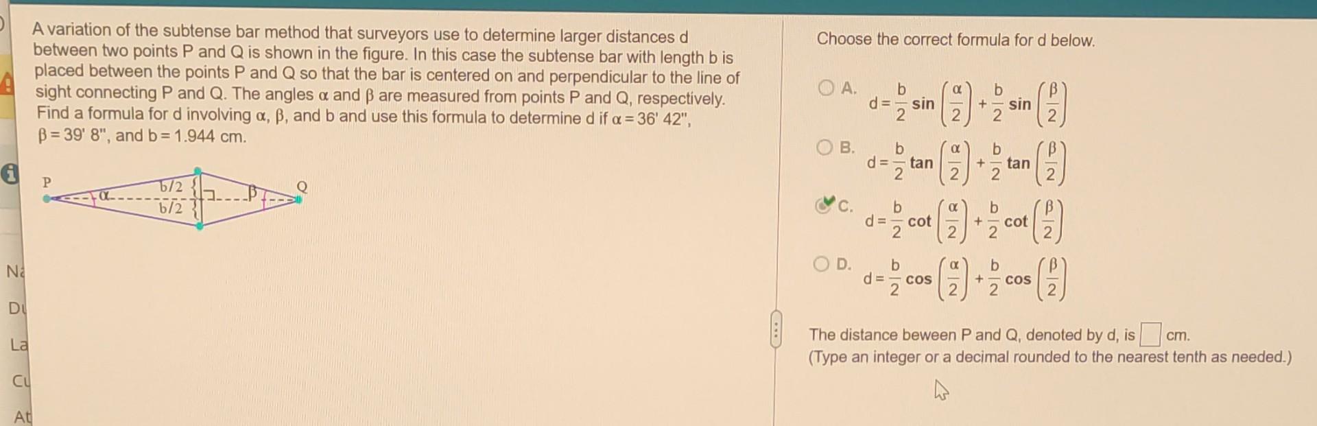 Solved Choose the correct formula for d below. A variation | Chegg.com