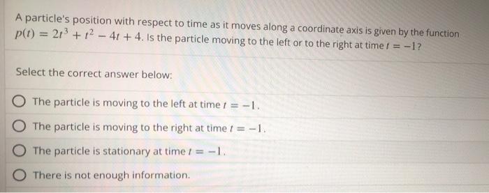 Solved A particle's position with respect to time as it | Chegg.com