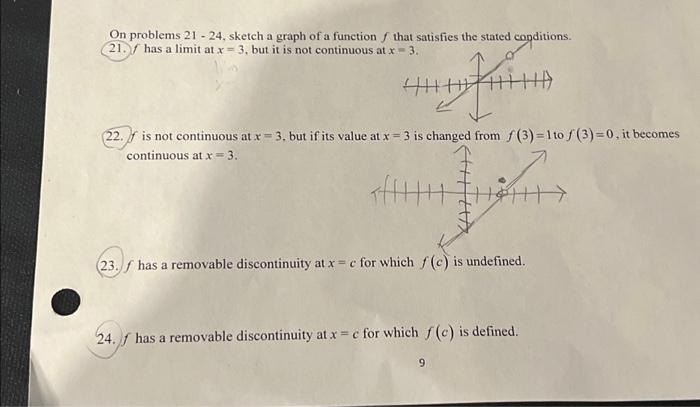Solved On problems 21 - 24, sketch a graph of a function f | Chegg.com