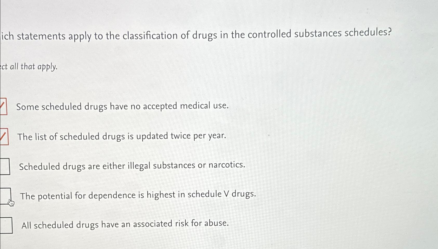 Solved ich statements apply to the classification of drugs | Chegg.com