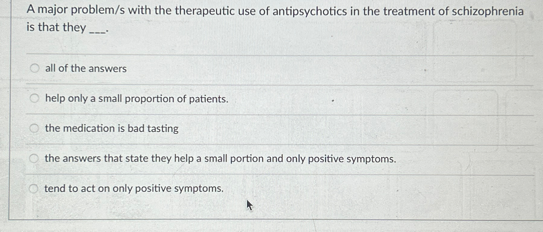 Solved A major problem/s with the therapeutic use of | Chegg.com