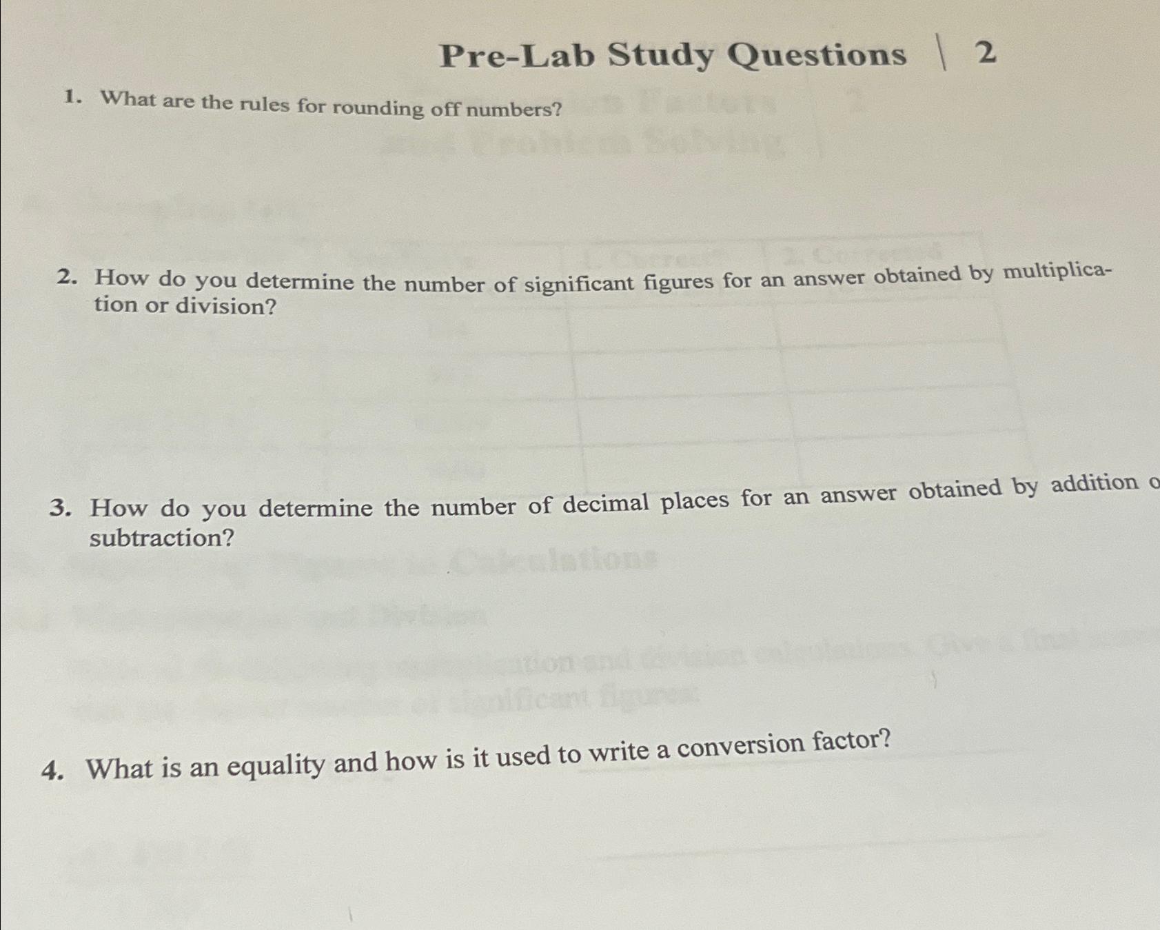 Solved Pre-Lab Study Questions | 2What are the rules for | Chegg.com