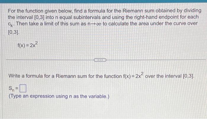 Solved For the function given below, find a formula for the | Chegg.com