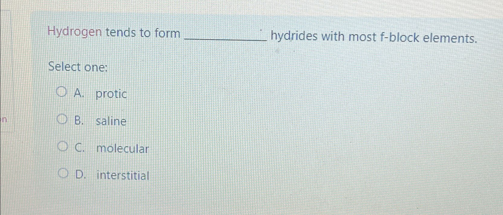 Solved Hydrogen tends to form hydrides with most f-block | Chegg.com