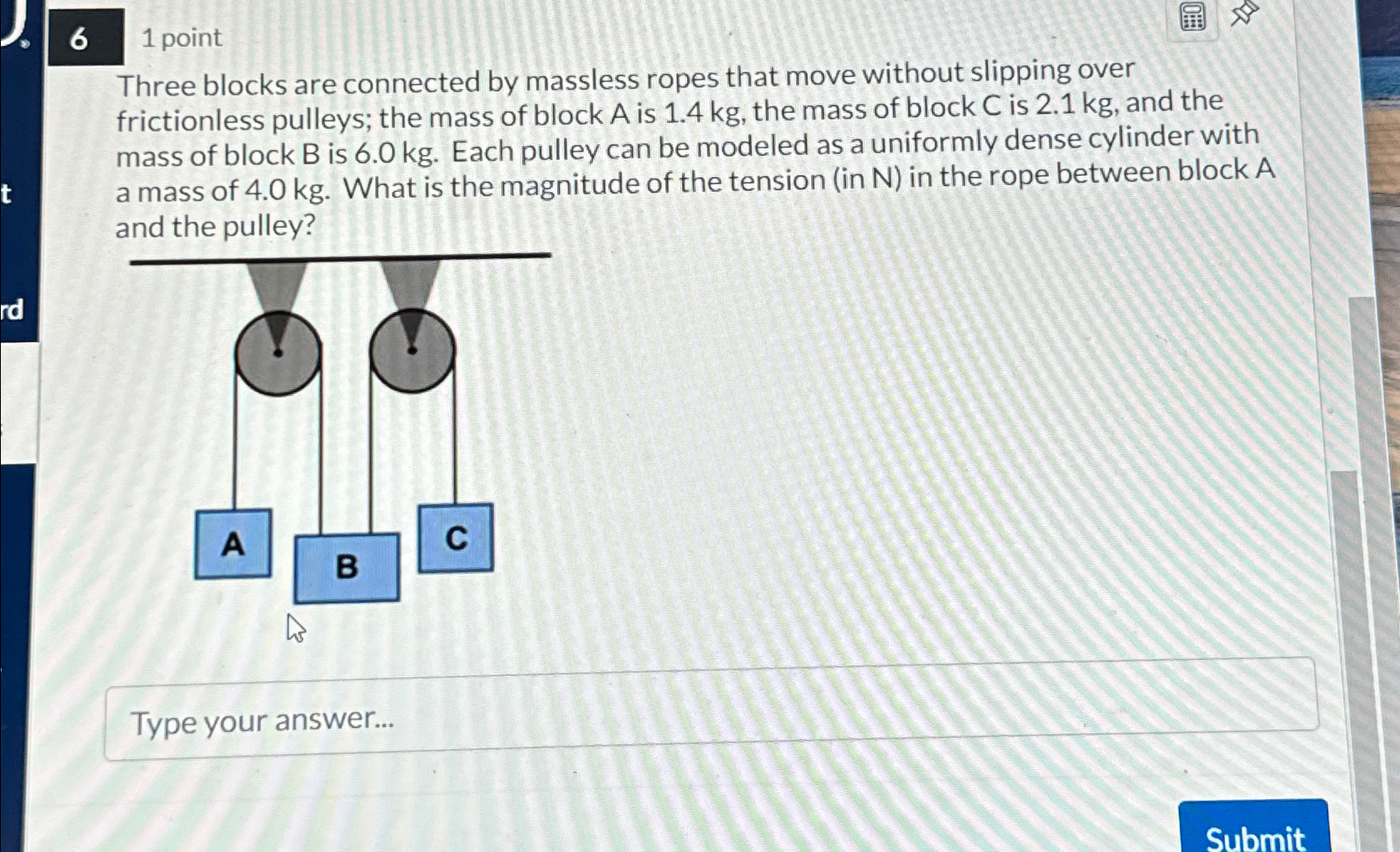Solved 61 ﻿pointThree blocks are connected by massless ropes | Chegg.com