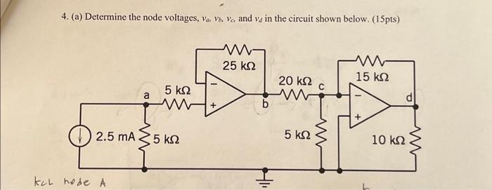 Solved 4. (a) Determine the node voltages, va,vb,vc and vd | Chegg.com