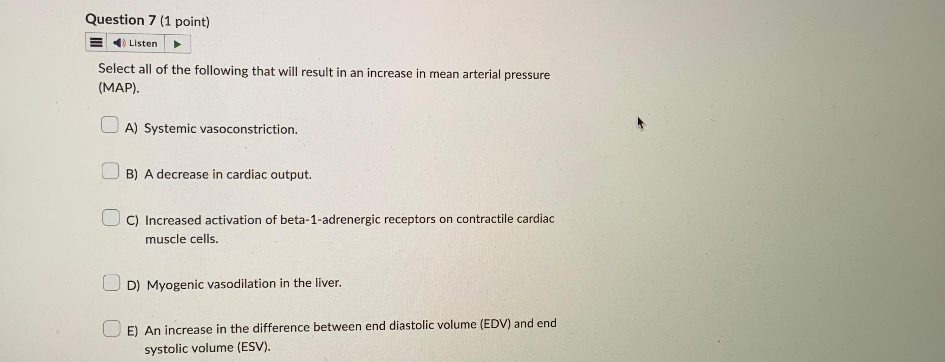 Solved Question 7 (1 ﻿point)Select all of the following that | Chegg.com